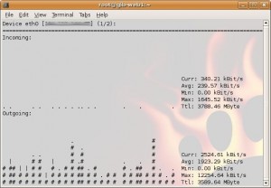 nload, a network traffic analyser - Debuntu